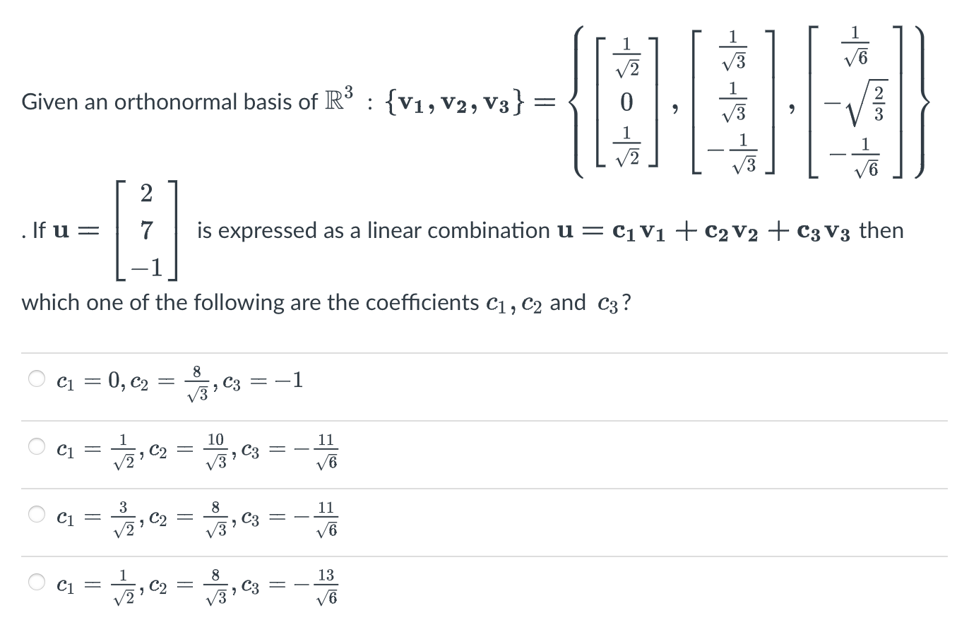 Solved Given an orthonormal basis of | Chegg.com