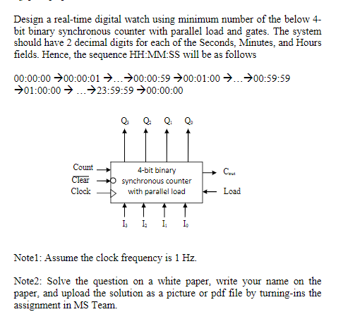 Solved Design a real-time digital watch using minimum number | Chegg.com