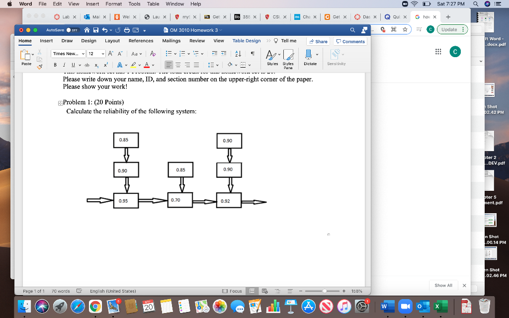 Solved Word File Edit View Insert Format Tools Table Window | Chegg.com