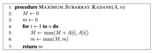 Solved Kadane's algorithm finds the maximum subarray sum for | Chegg.com