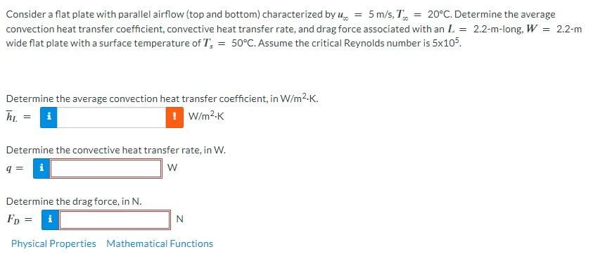 Solved Consider a flat plate with parallel airflow (top and | Chegg.com