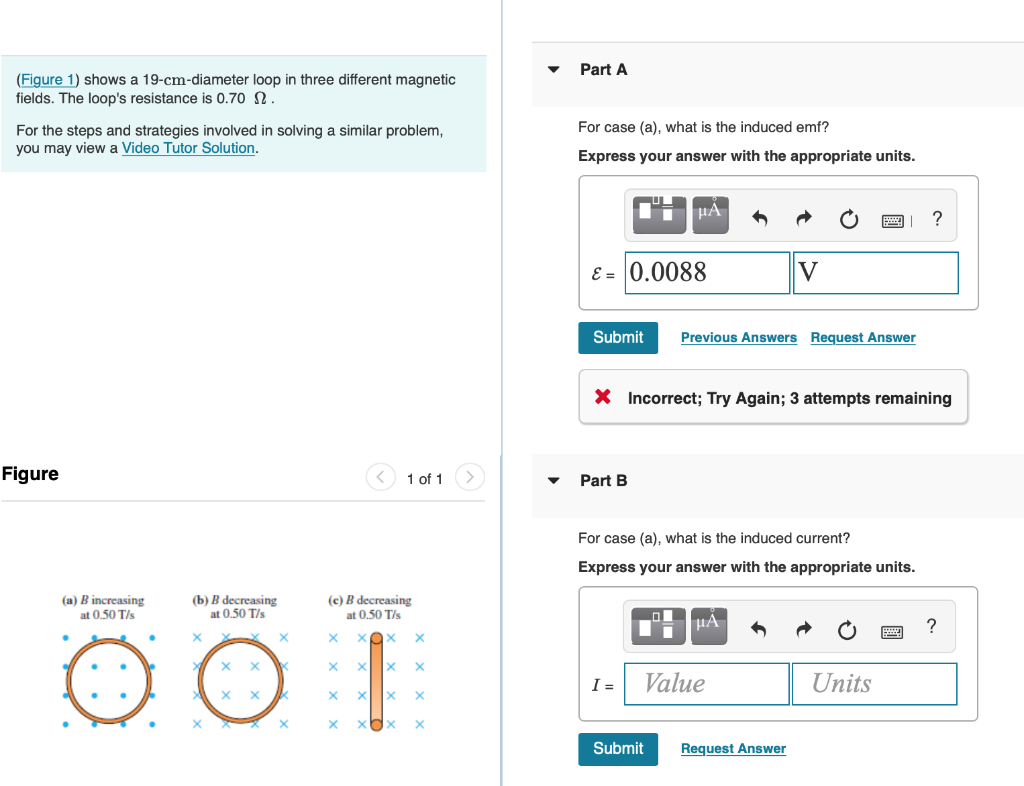 Solved (Figure 1) shows a 19-cm-diameter loop in three | Chegg.com