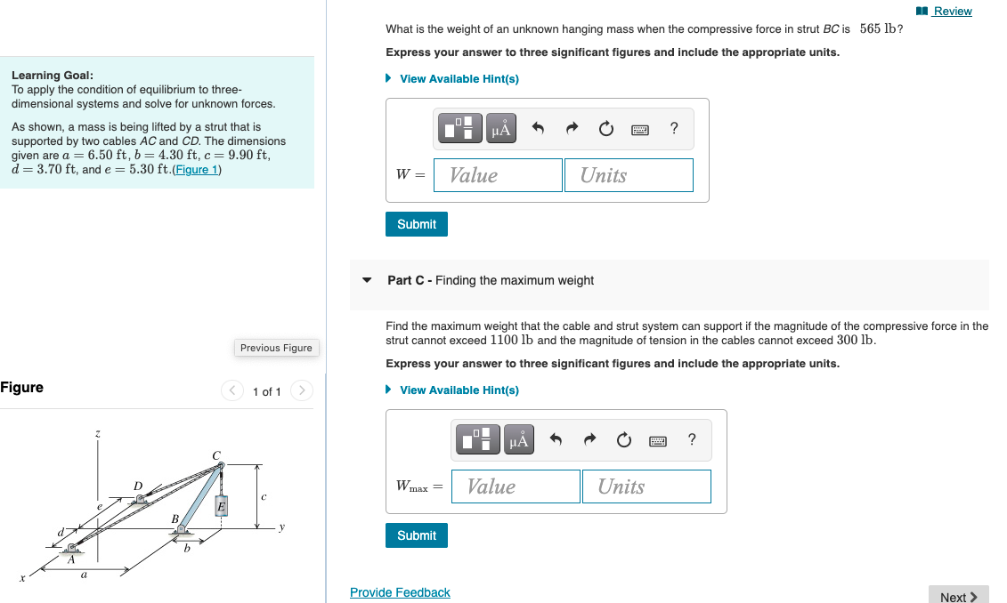 Solved Three-Dimensional Force Systems Learning Goal: Part A | Chegg.com