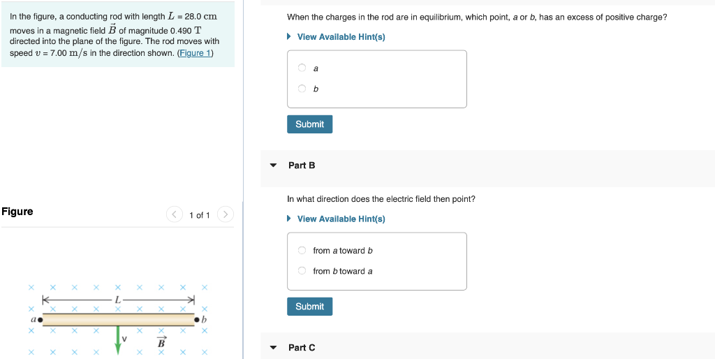 Solved In the figure, a conducting rod with length L=28.0 cm | Chegg.com