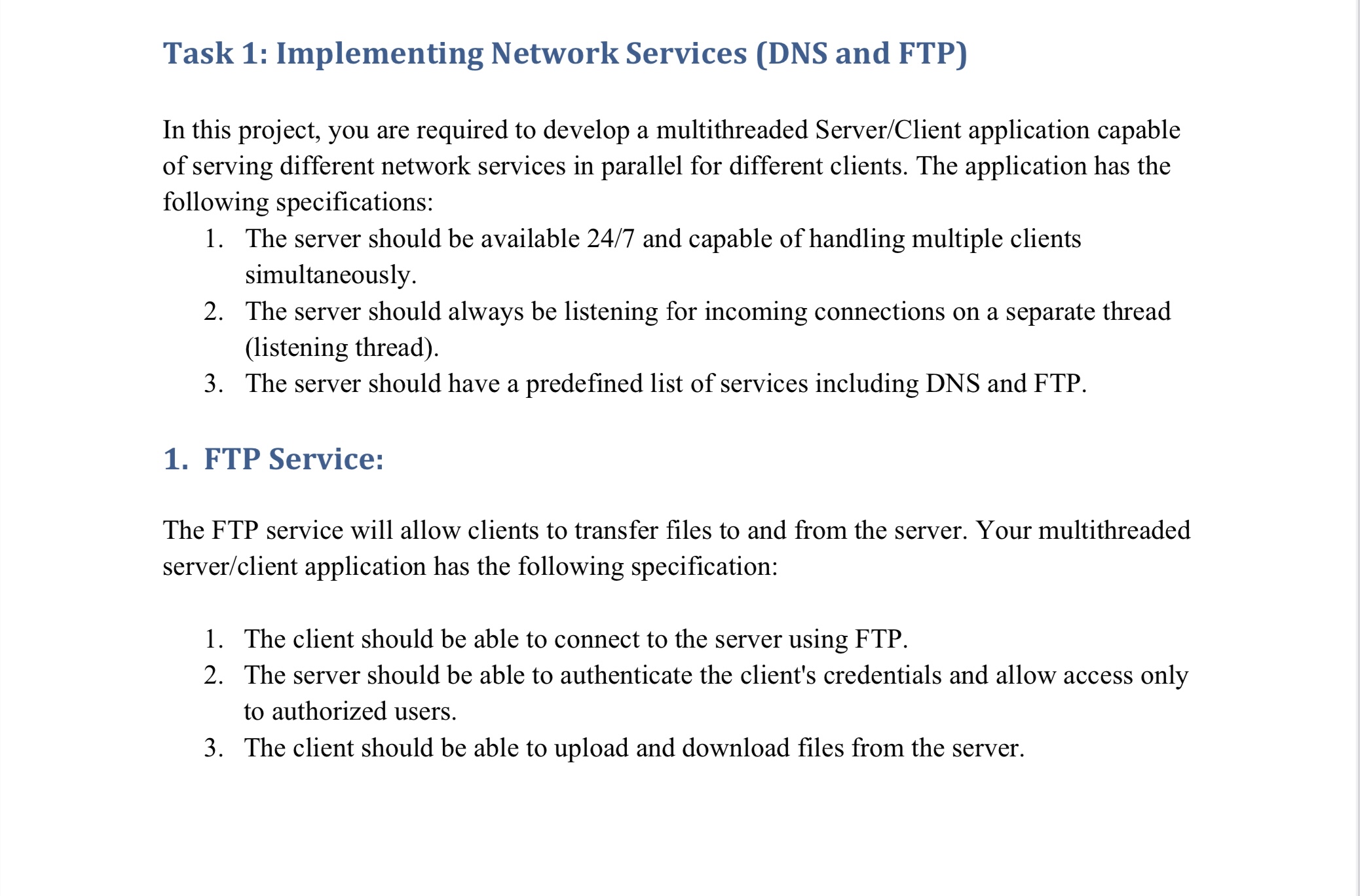 Solved Task 1: Implementing Network Services (DNS and FTP) | Chegg.com
