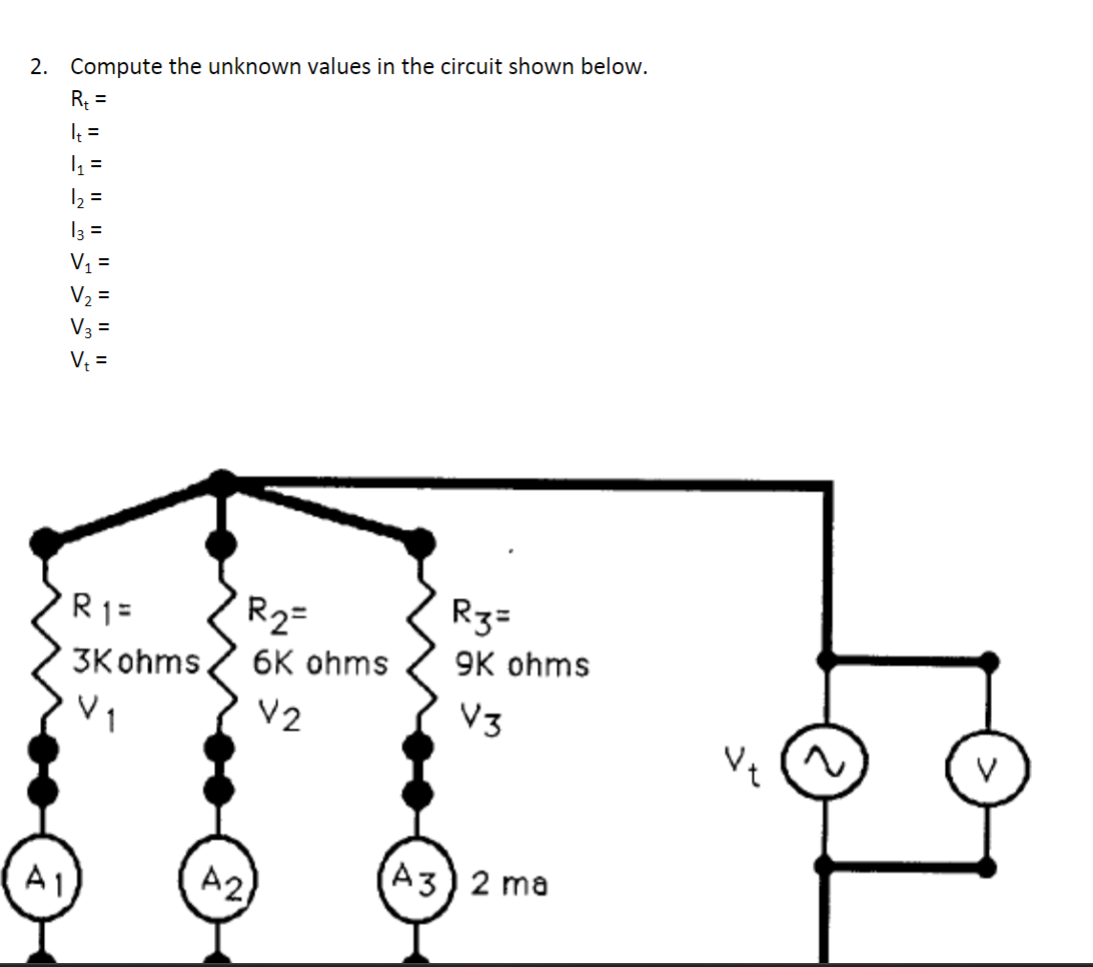 Solved Compute the unknown values in the circuit shown | Chegg.com