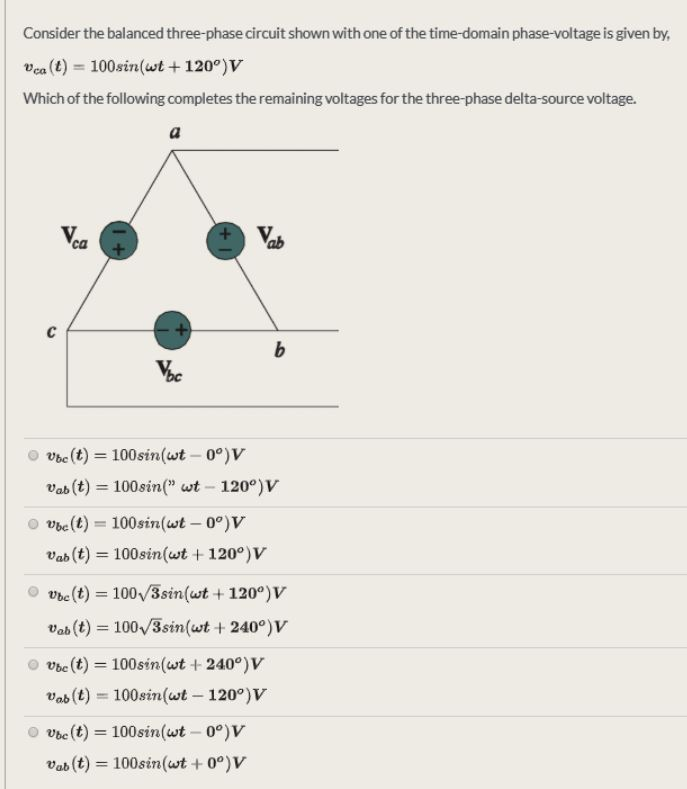 Solved Consider the balanced three-phase circuit shown with | Chegg.com