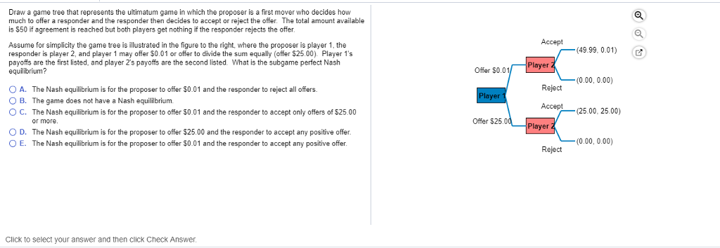 Solved Draw a game tree that represents the ultimatum game | Chegg.com