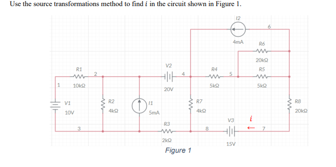 Solved Use the source transformations method to find i in | Chegg.com