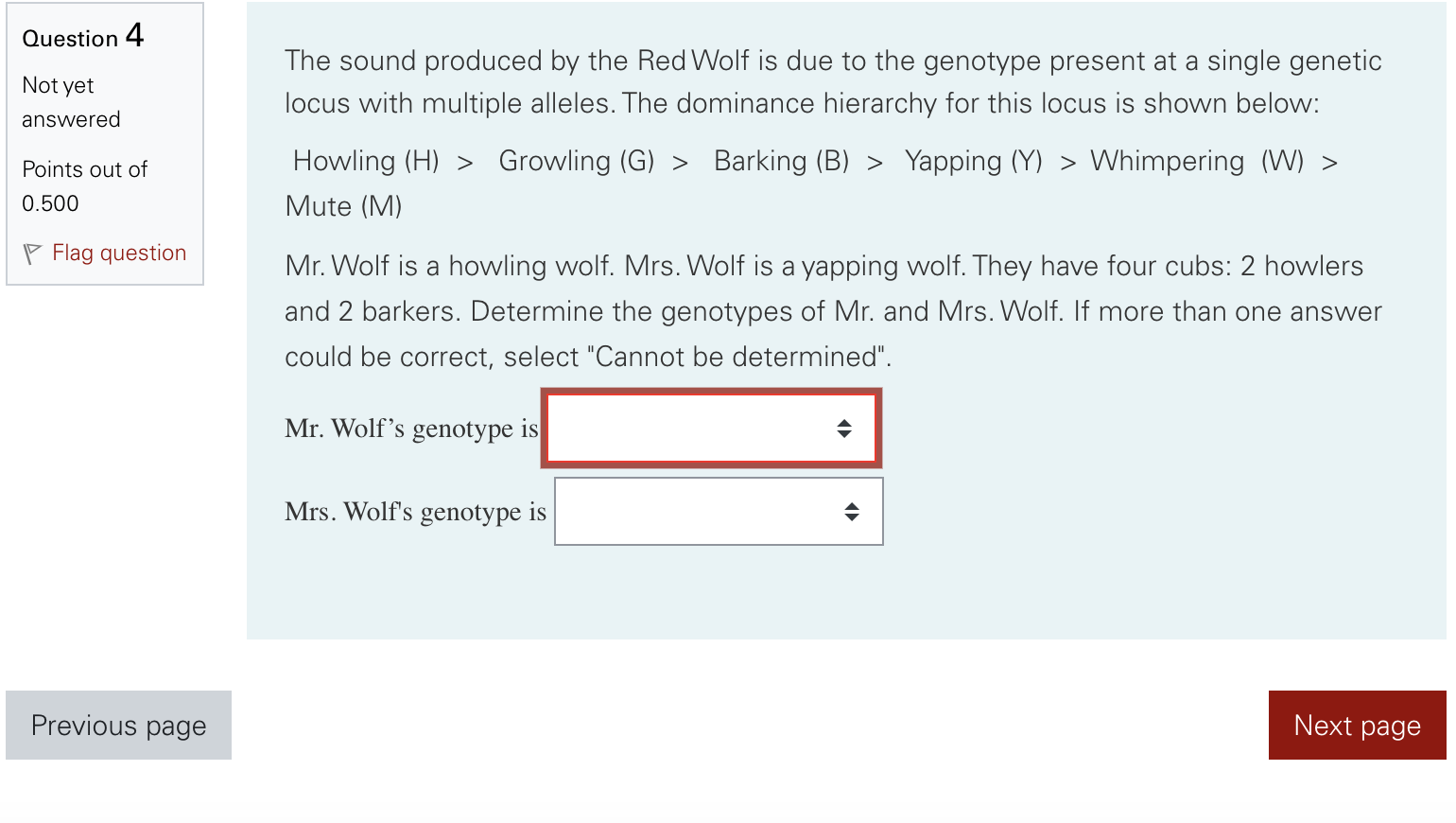 Solved The sound produced by the Red Wolf is due to the | Chegg.com