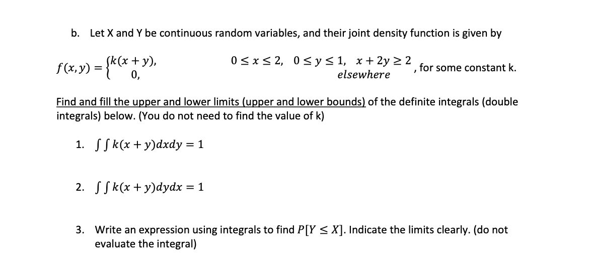 Solved B Let X And Y Be Continuous Random Variables And 