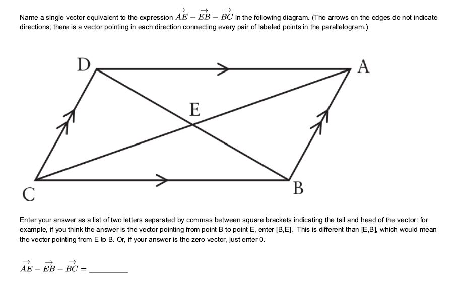 Solved Name a single vector equivalent to the expression AE | Chegg.com