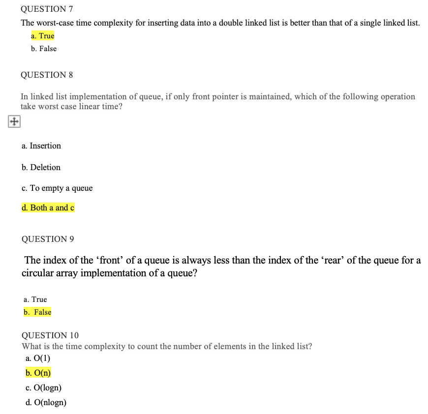 Solved Hi! I need someone to check these answers to the | Chegg.com