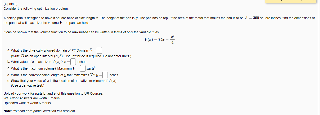 Solved (4 points) Consider the following optimization | Chegg.com
