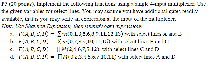 Solved P5 ( 20 points). Implement the following functions | Chegg.com Solved P5 ( 20 points). Implement the following functions | Chegg.com