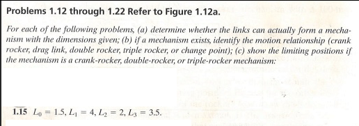 Solved FIGURE 1.12 (a) Crank-rocker mechanism. For this | Chegg.com