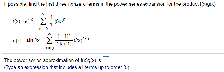 Solved If possible, find the first three nonzero terms in | Chegg.com