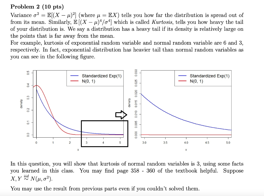 Solved = = Problem 2 (10 pts) Variance o2 = E[(X – u)?] | Chegg.com
