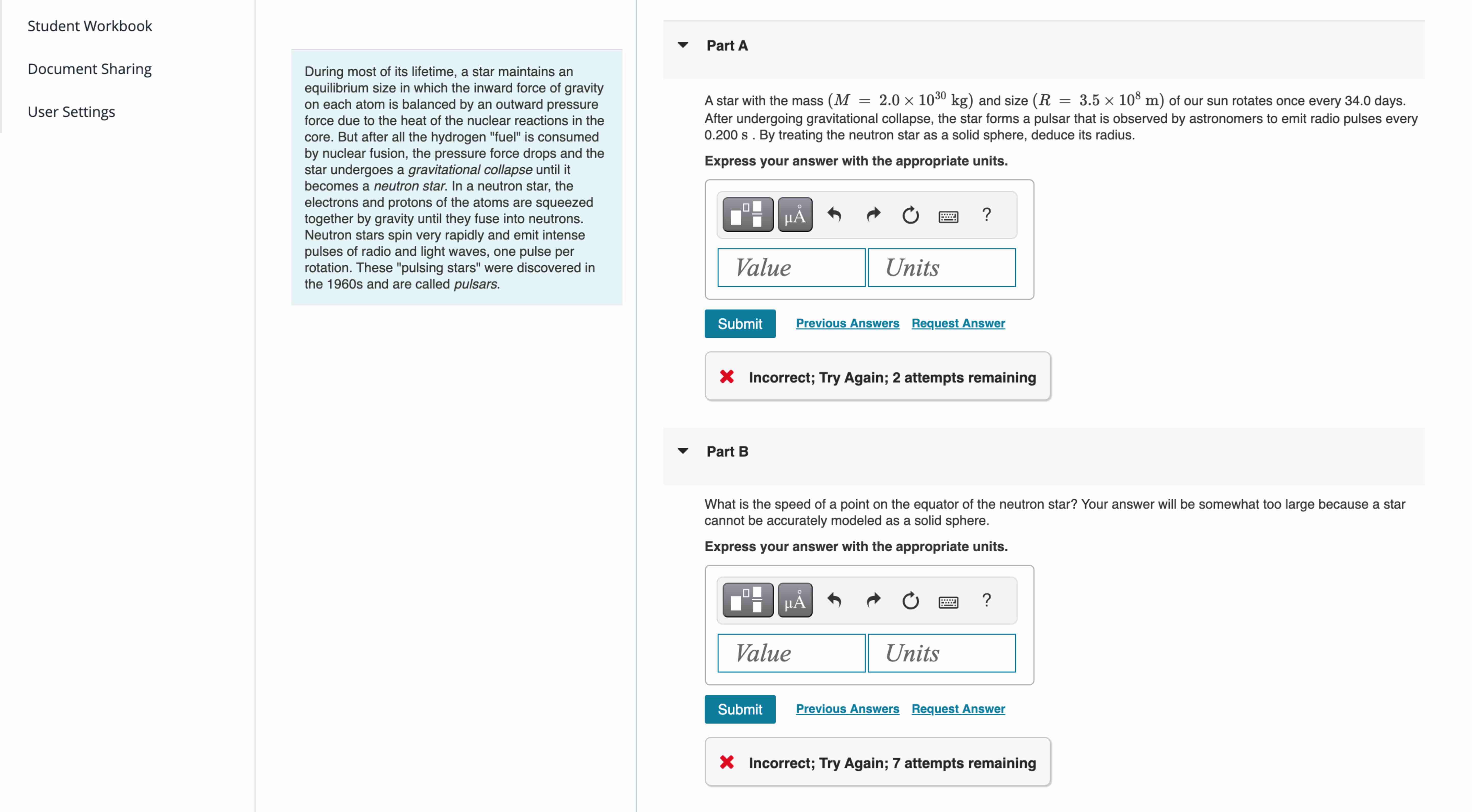 Solved Student WorkbookDocument SharingUser SettingsDuring | Chegg.com