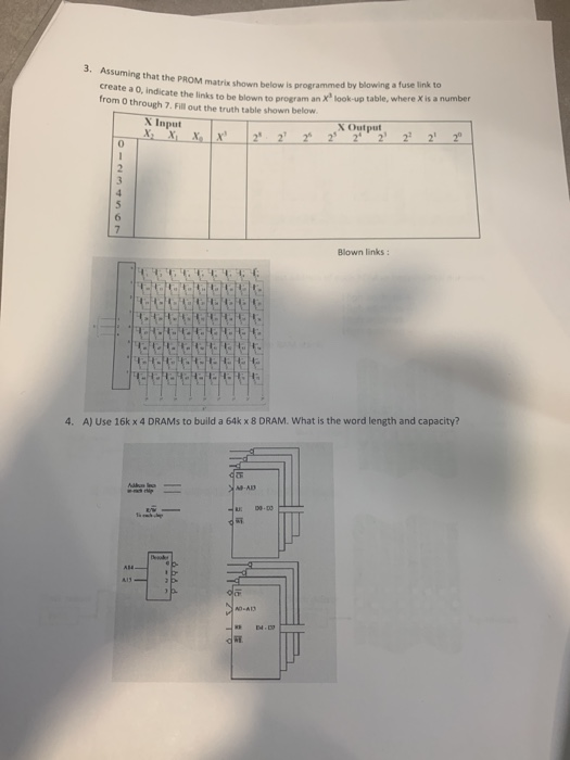 Solved 3. Assuming that the PROM matrix shown below is | Chegg.com