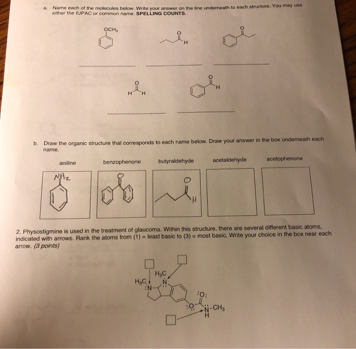 Solved Name each of the molecules below. Write your answer | Chegg.com
