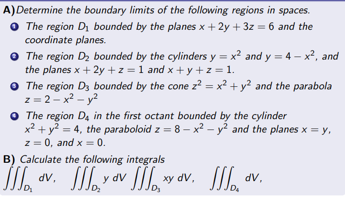 Solved A) Determine the boundary limits of the following | Chegg.com