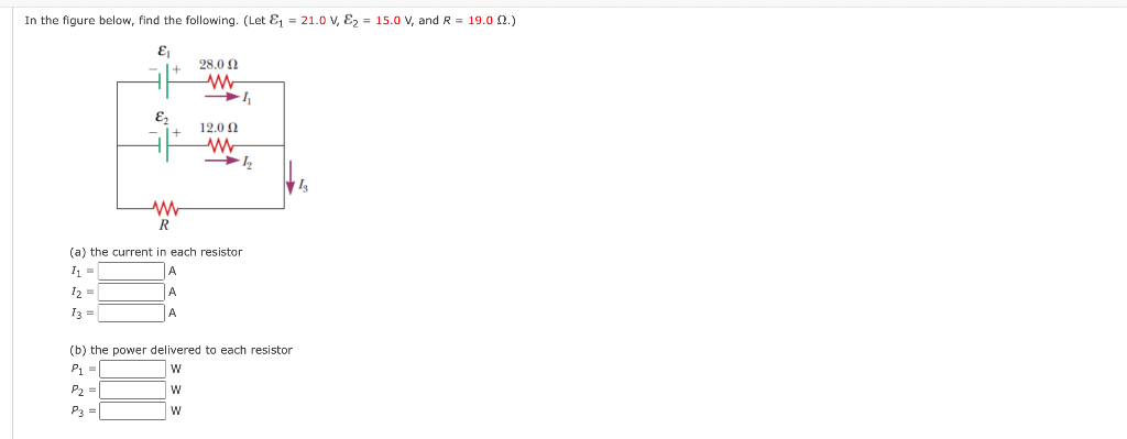 Solved In the figure below, find the following. (Let E1=21.0 | Chegg.com