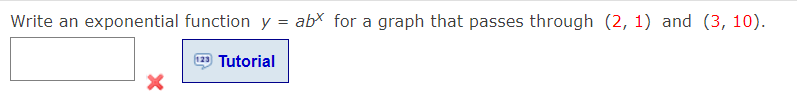 Solved Write an exponential function y = abx for a graph | Chegg.com