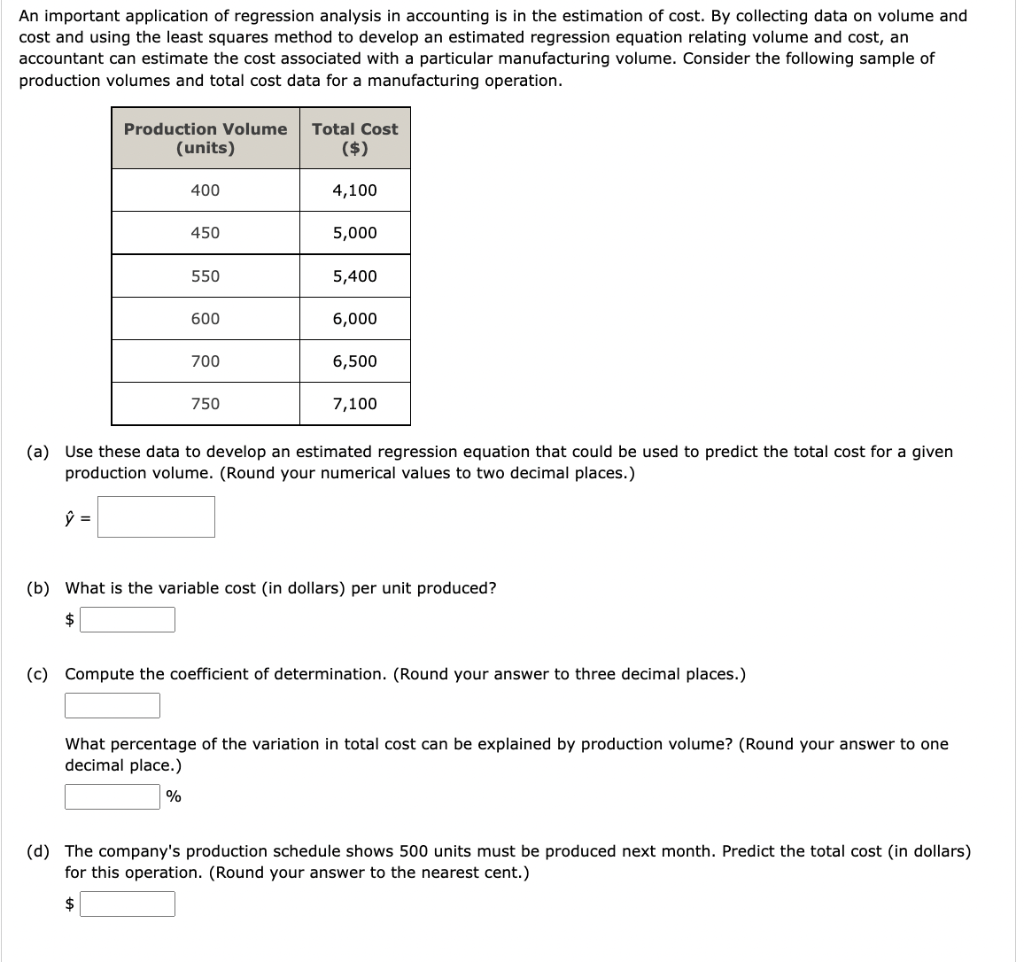 Solved An important application of regression analysis in | Chegg.com