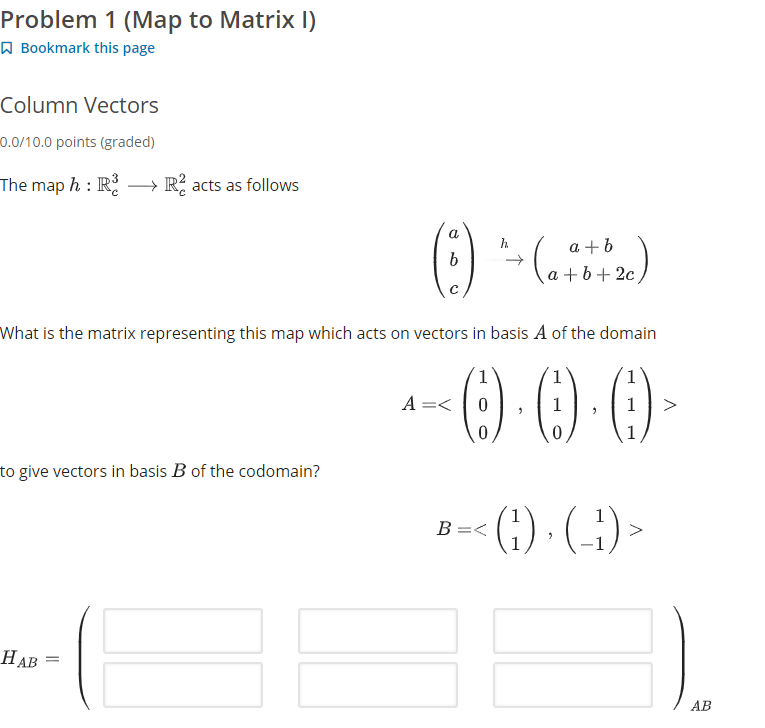Solved Problem 1 (Map to Matrix I) Bookmark this page Column | Chegg.com