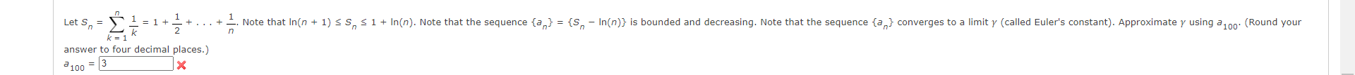 Solved answer to four decimal places.) a100= | Chegg.com