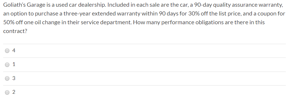 Solved Goliath's Garage is a used car dealership. Included | Chegg.com