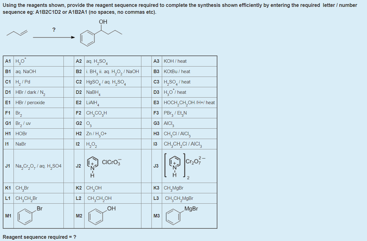 Solved Using the reagents shown, provide the reagent | Chegg.com