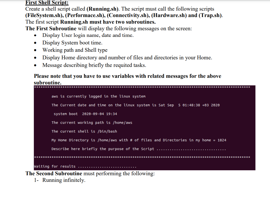 Solved First Shell Script Create A Shell Script Called Chegg