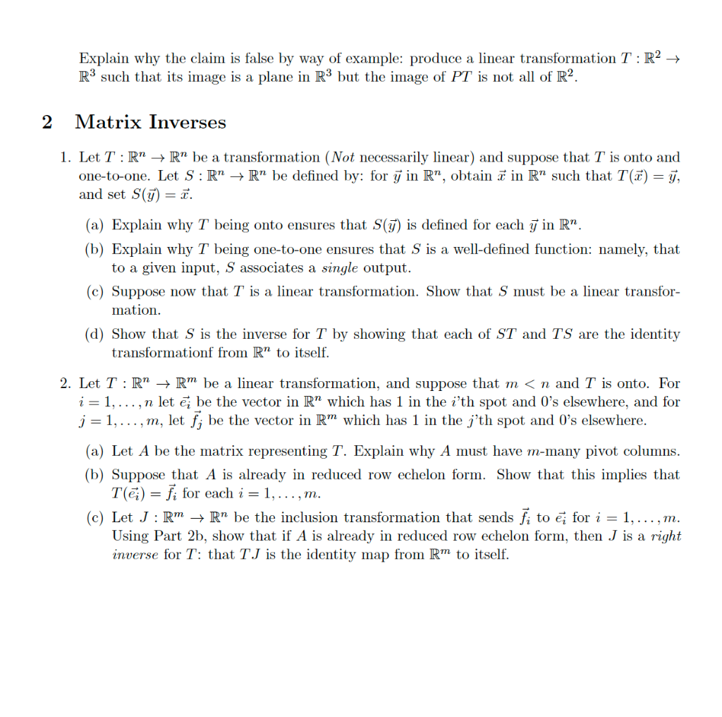 Solved 1 Geometry and Transformations in R3 Let J: R2 + R3 | Chegg.com
