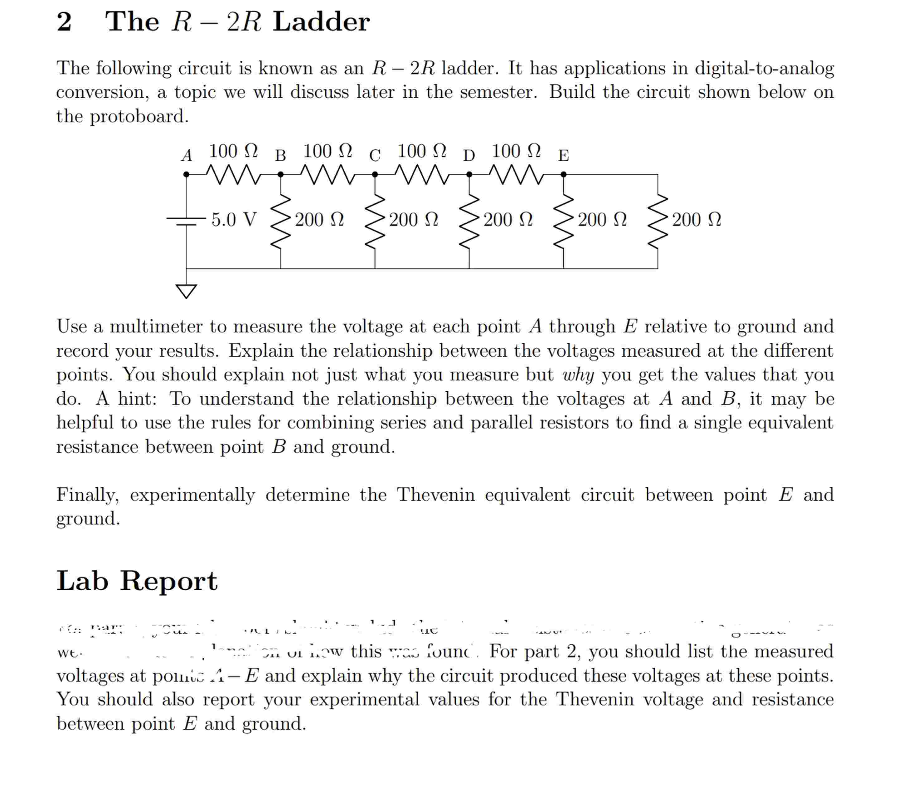 Solved 2 ﻿The R-2R ﻿LadderThe following circuit is known as | Chegg.com