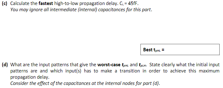 Solved Problem 3: Gate Propagation Delay For this question | Chegg.com