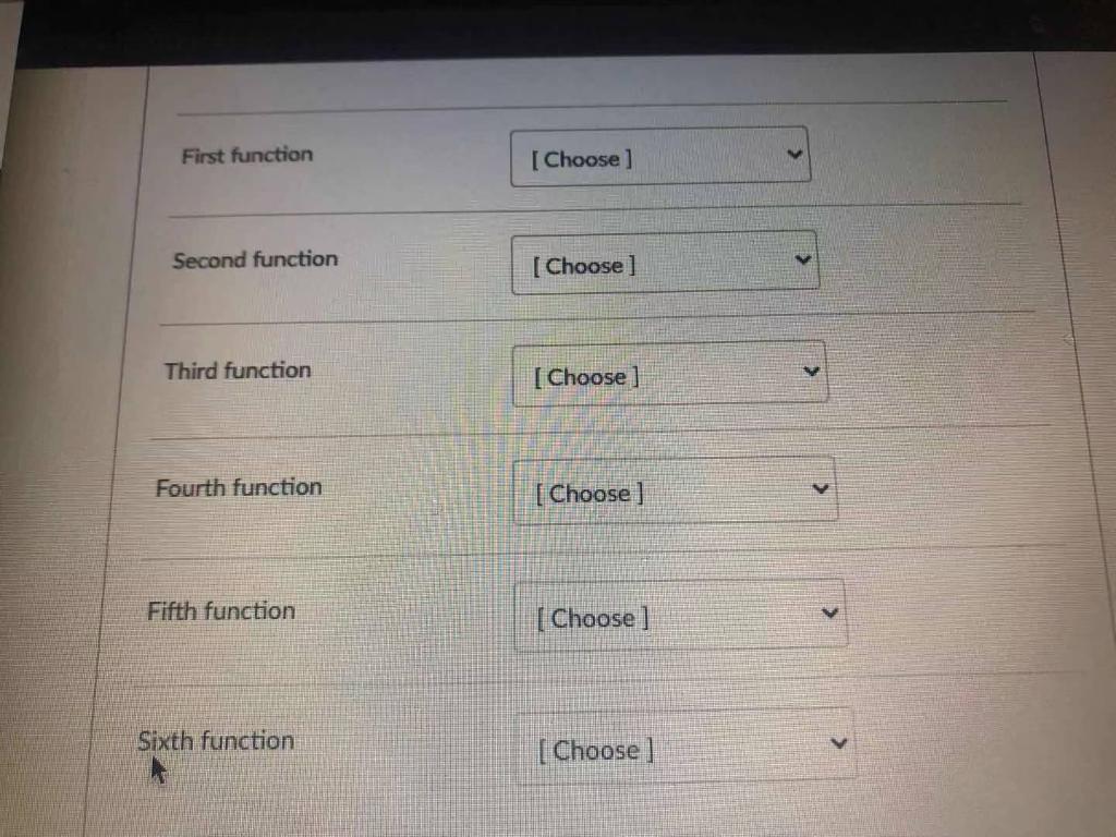 Solved First function [Choose ] Second function [ Choose] | Chegg.com