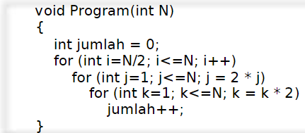 Solved void Program(int N) \{ int jumlah =0; for (int | Chegg.com