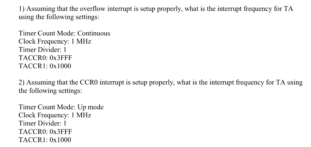 1) Assuming that the overflow interrupt is setup | Chegg.com