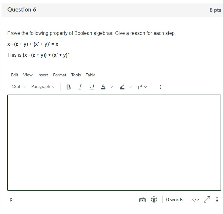 Solved Prove the following property of Boolean algebras: | Chegg.com
