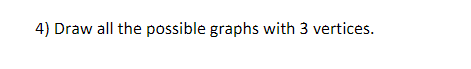 Solved 4) Draw all the possible graphs with 3 vertices. | Chegg.com