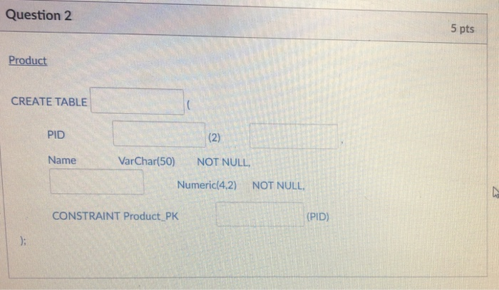 Solved Quiz Instructions Write SQL commands that create the | Chegg.com