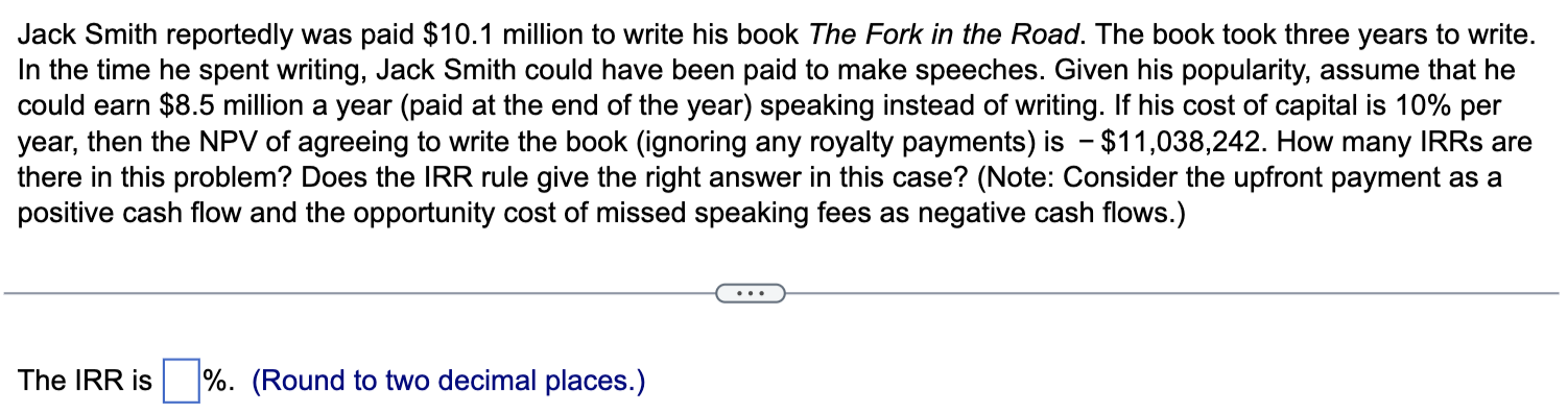 Solved Jack Smith reportedly was paid $10.1 million to write | Chegg.com