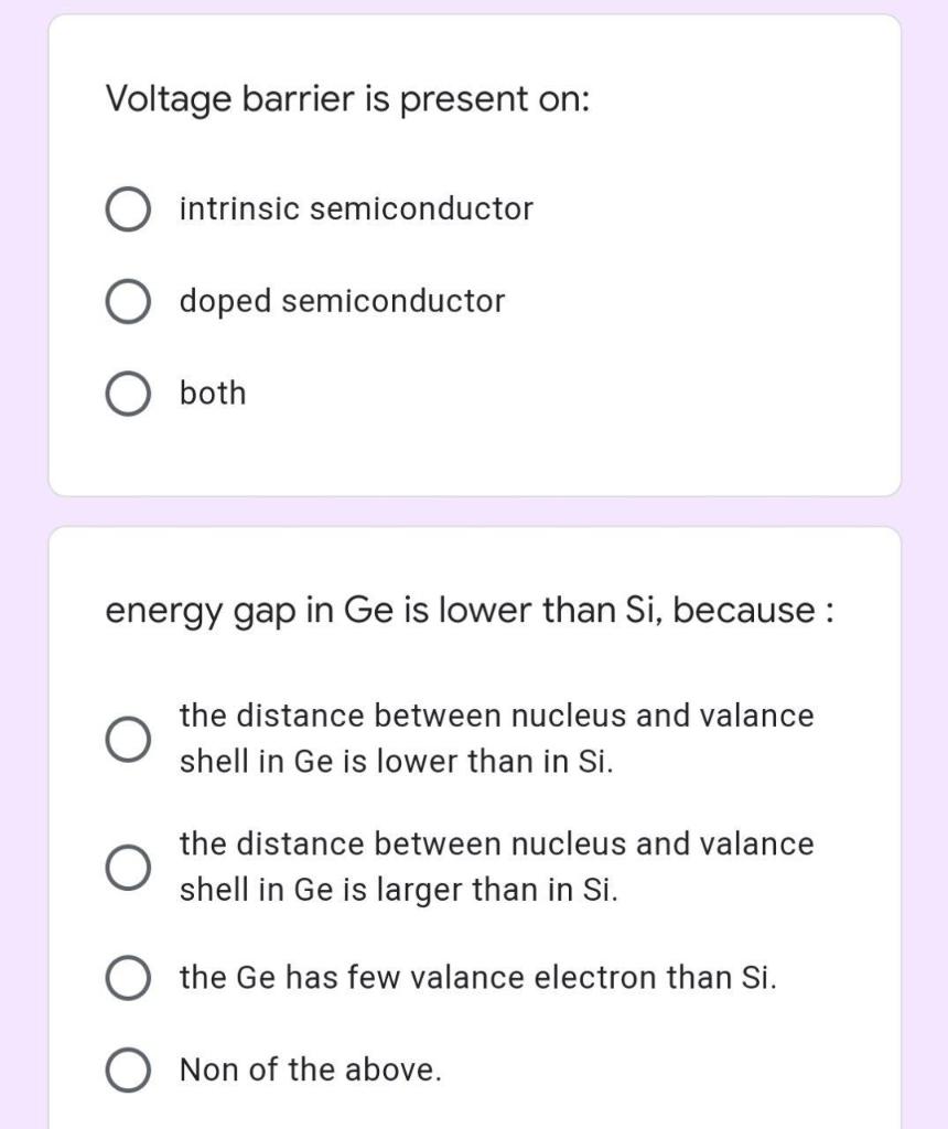 Solved Voltage barrier is present on: intrinsic | Chegg.com