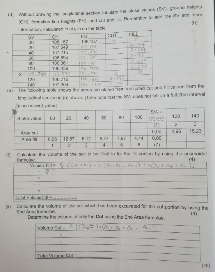Solved (d) Without drawing the longitudinal section tabulate | Chegg.com