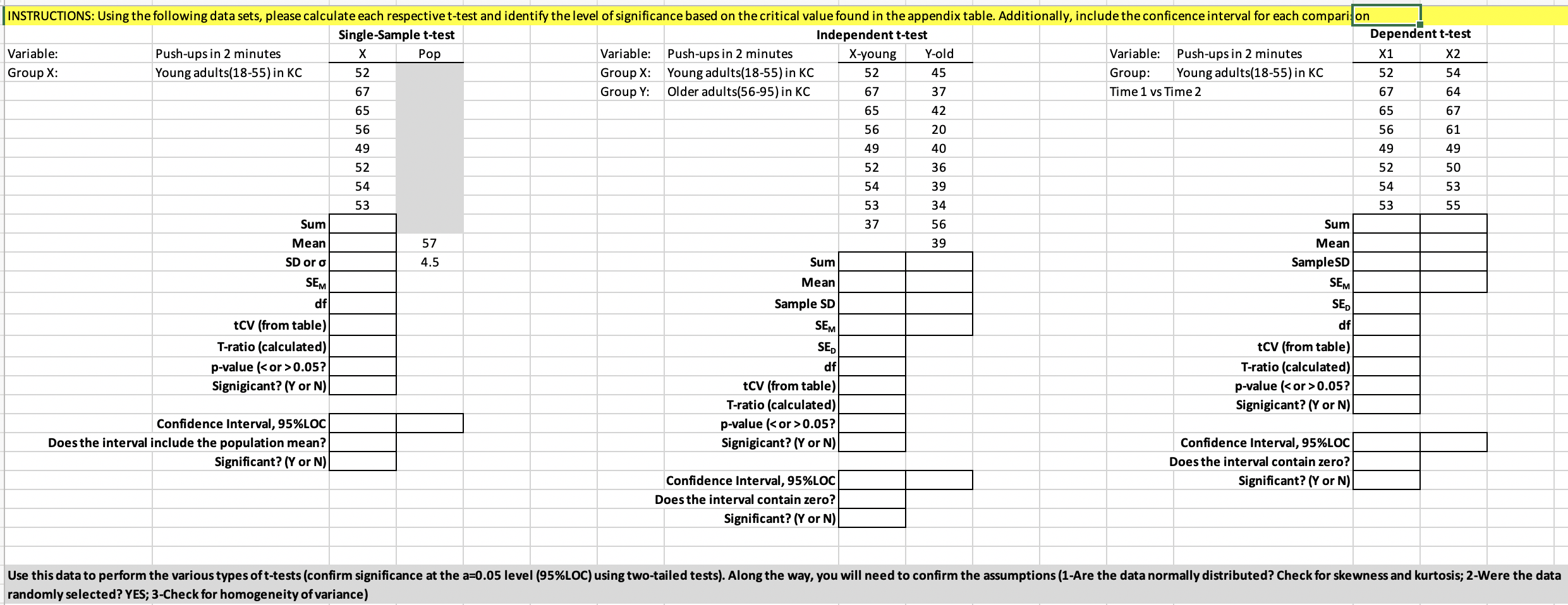 Solved Sum INSTRUCTIONS: Using the following data sets, | Chegg.com