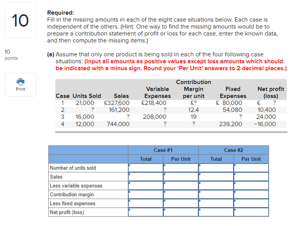 Solved Required: Fill in the missing amounts in each of the | Chegg.com