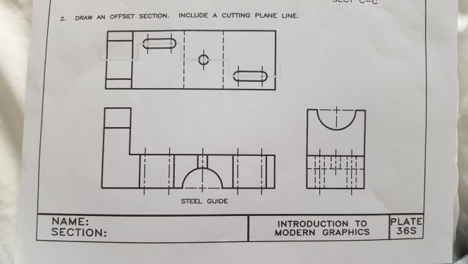 Solved 1. DRAW REMOVED SECTIONS FOR THE HEAD OF THE | Chegg.com