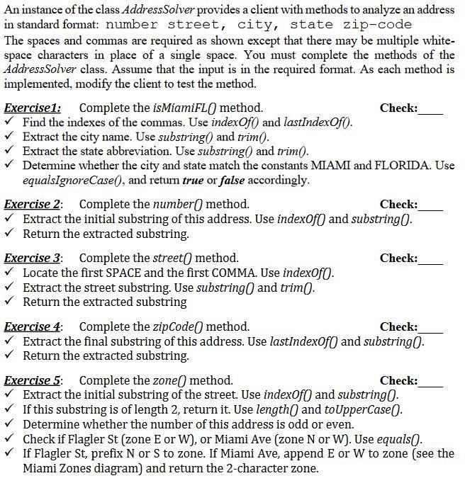 Solved An instance of the class Address Solver provides a | Chegg.com